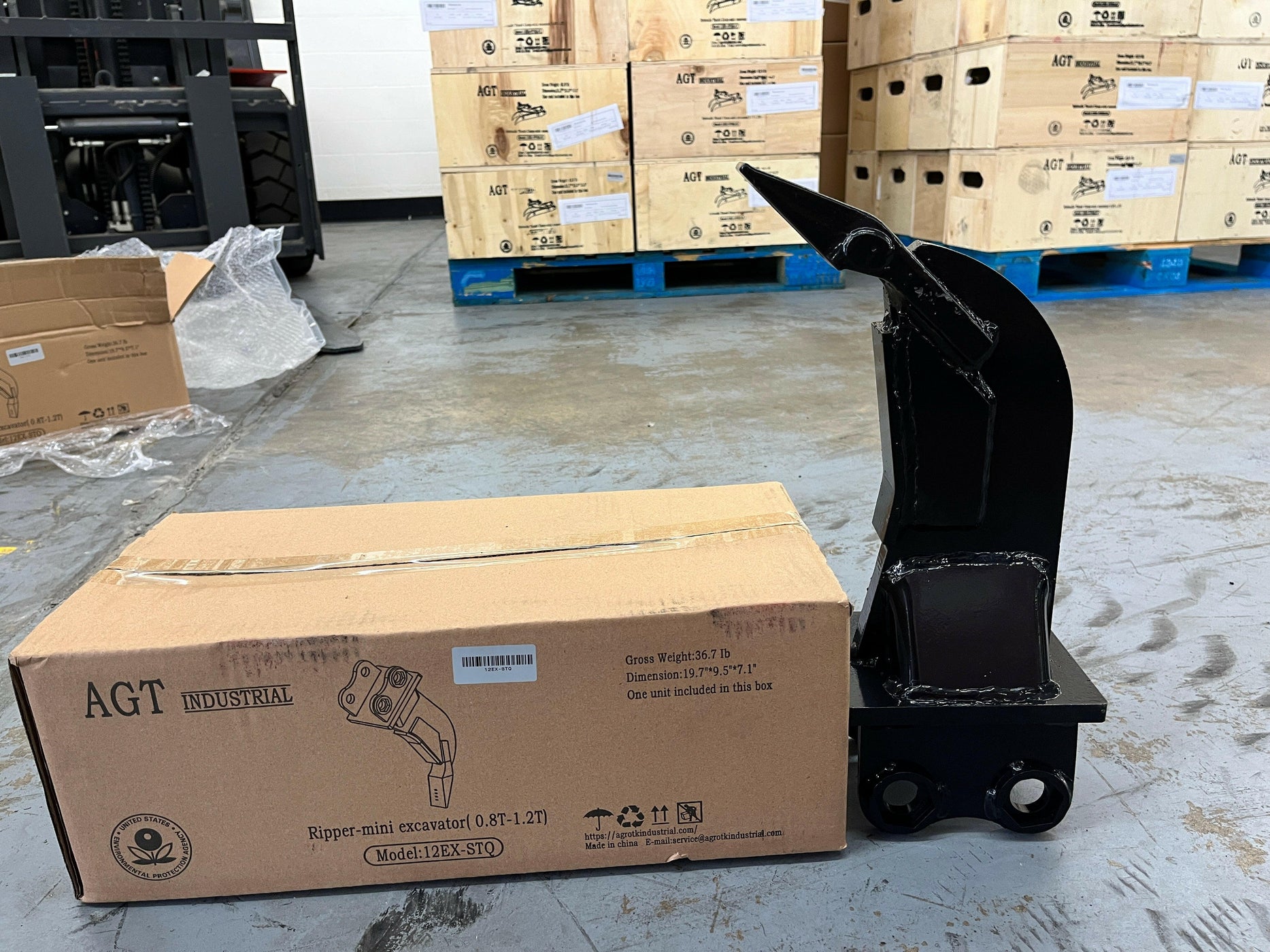 Ripper Attachment for 1-2 Ton Mini Excavators | AGT-12EX-STQ | AGT ...